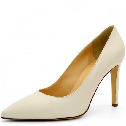 BEIGE POINTED-TOE 100 PUMPS